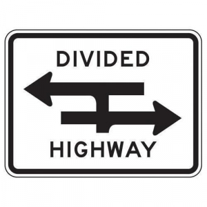 Order FRR762RA by Accuform 18" x 24" Lane Guidance Sign "Divided ...