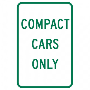 Order 115446 by Brady 18" x 12" Aluminum Compact Cars Only Sign - US ...