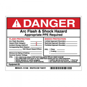 Order 121088 by Brady Flash Protection Arc Flash Category 2 Label - US ...