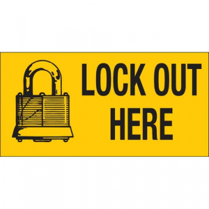 Order 122667 by Brady 7" x 10" Polyester Lock Out Here Sign, Black on ...