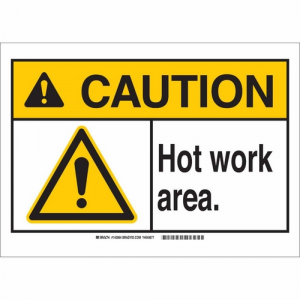 Order 143861 by Brady 10" x 14" Aluminum Caution Hot Work Area. Sign ...