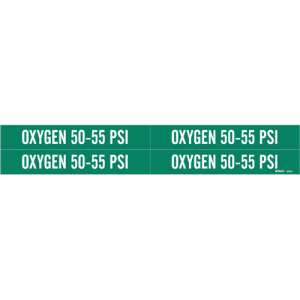 Order 86329 by Brady Vinyl Oxygen 50-55 PSI Pipe Marker - US Mega Store