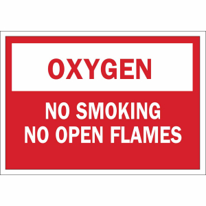 Order 88455 by Brady Polyester Oxygen No Smoking No Open... Sign - US ...
