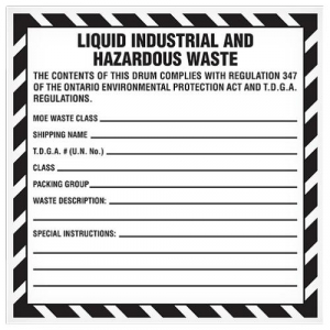 Order 1625 by GHS Safety Label "Liquid Industrial and Hazardous Waste ...