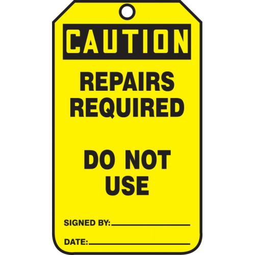 Order MDT657PTP by Accuform Safety Tag "Repairs Required Do Not Use ...