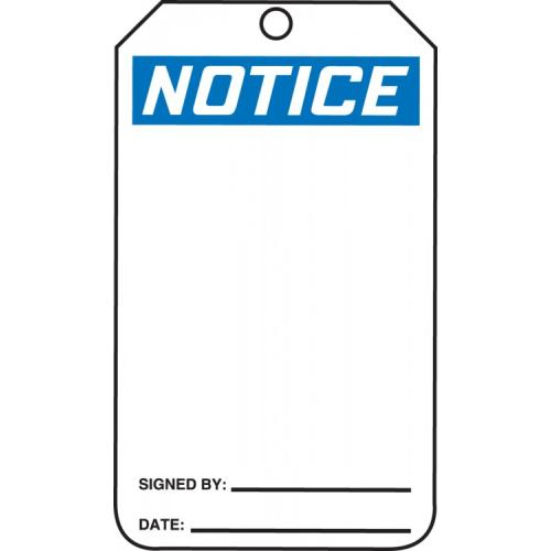 Order MDT803PTM by Accuform 8-1/2" x 3-7/8" RP-Plastic Tag Blank ...