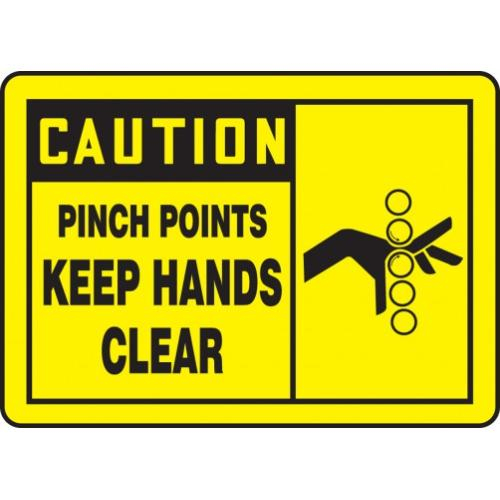 Order MEQM700XT10 by Accuform 7" x 10" OSHA Safety Sign "Pinch Points ...