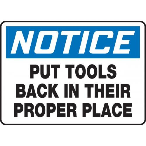 Order MHSK806VP by Accuform 10" x 14" Safety Sign "Put Tools Back In ...