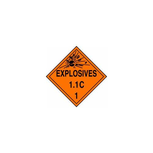 Order MPL13VP1 by Accuform DOT Placard Hazard Class 1 "Explosives 1.1C ...