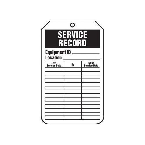 Order TRS319CTP by Accuform Equipment Status Safety Tag "Service Record ...