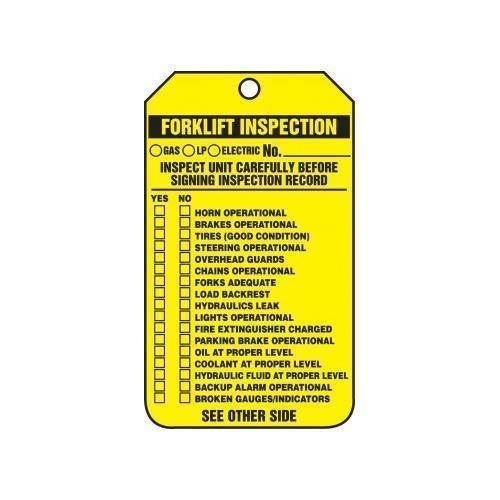 Order TRS336PTP by Accuform Equipment Status Safety Tag "Forklift ...