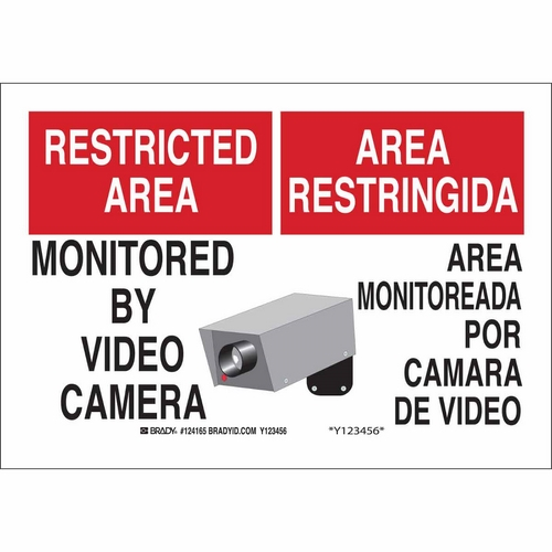 Order 124164 by Brady Area Monitored By Video Camera Sign - US Mega Store