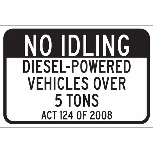 Order 124413 by Brady Diesel-Powered Vehicles Over 5 Tons... Sign - US ...