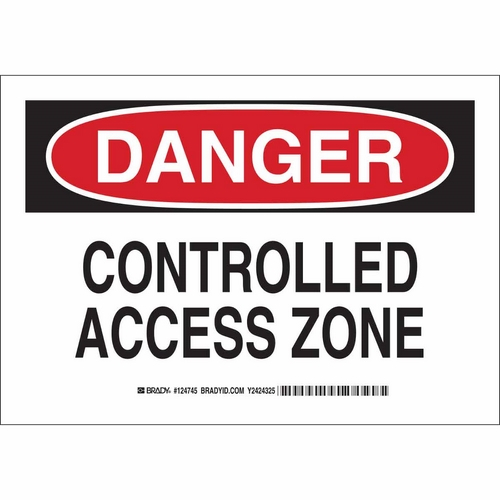 Order 124746 by Brady 10" x 14" Aluminum Danger Controlled Access Zone ...