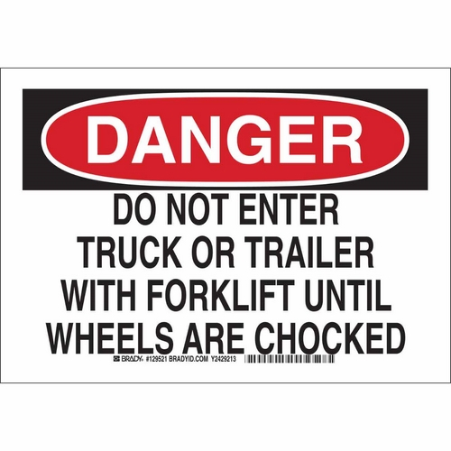 Order 129522 by Brady Danger Do Not Enter Truck Or Trailer... Sign - US ...