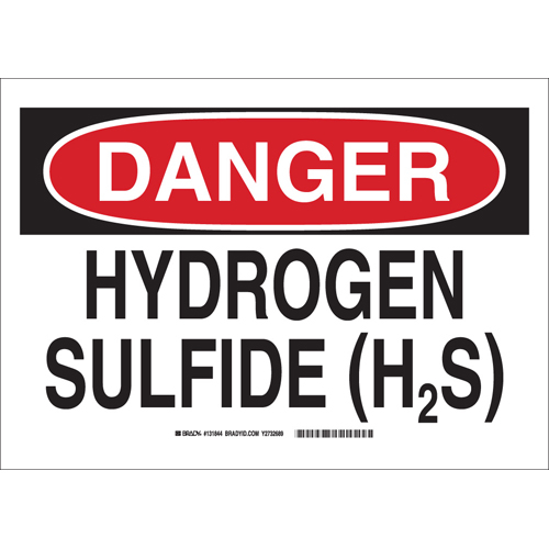 Order 131846 by Brady 10" x 14" Fiberglass Danger Hydrogen Sulfide (H2S ...
