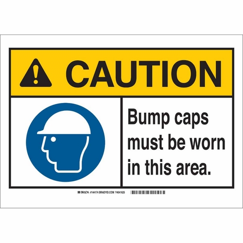 Order 144171 by Brady Bump Caps Must Be Worn In This Area. Sign - US ...