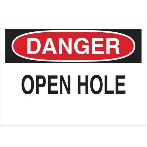 Order 43195 by Brady 7" x 10" Aluminum Danger Open Hole Sign - US Mega ...