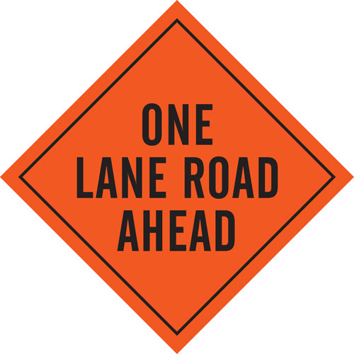 Order 57001 by Brady 48" x 48" Mesh One Lane Road Ahead Sign, Black on ...