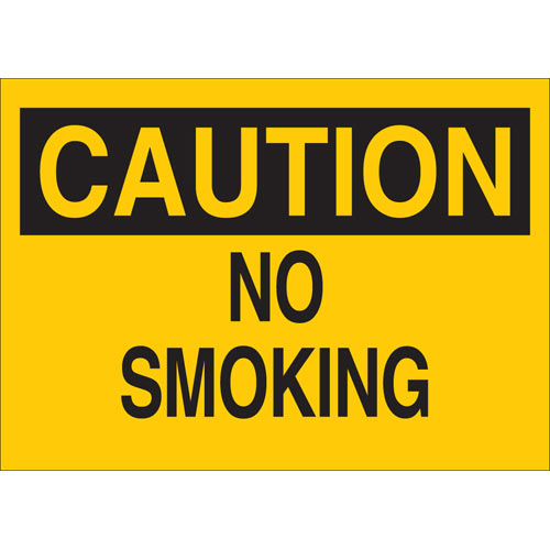 Order 72285 by Brady Caution No Smoking Sign, Black on Yellow - US Mega ...