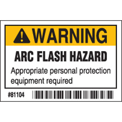 Order 81104 by Brady 2" x 3" Polyester Arc Flash Label (Warning) - US ...