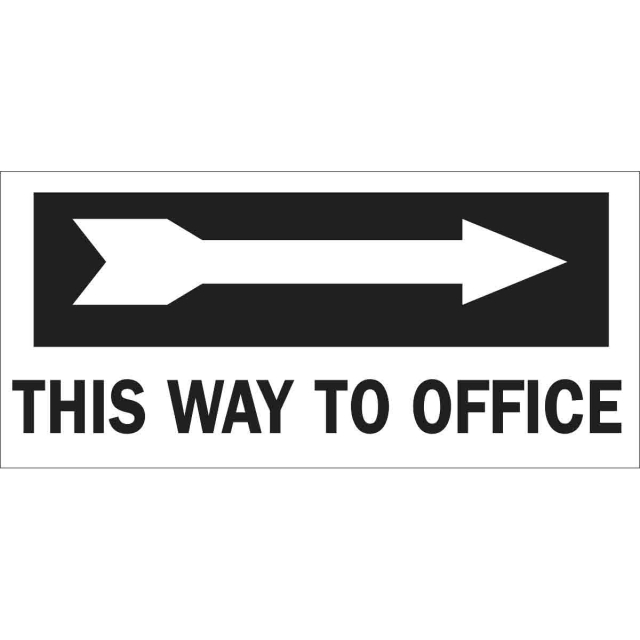 Order 84651 by Brady This Way To Office Sign, White on Black - US Mega ...