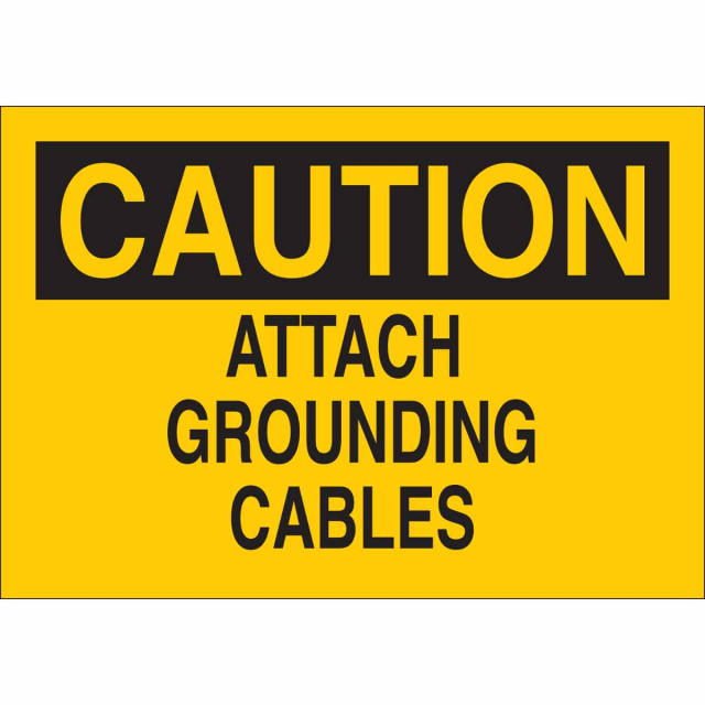 Order 84830 by Brady Grounding Cables Sign, Black on Yellow - US Mega Store