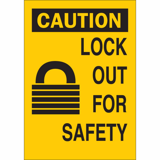 Order 85848 by Brady Lock Out for Safety Sign, Black on Yellow - US ...