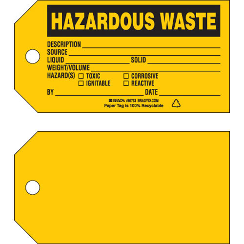 Order 86763 by Brady Hazardous Waste Production Tag - US Mega Store