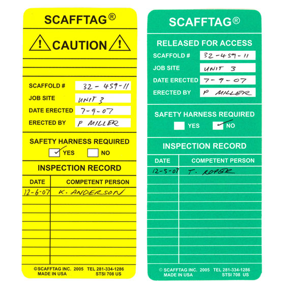 Order SCAF-STSI 708 by Brady PVC Scafftag Insert: Scafftag... - US Mega ...