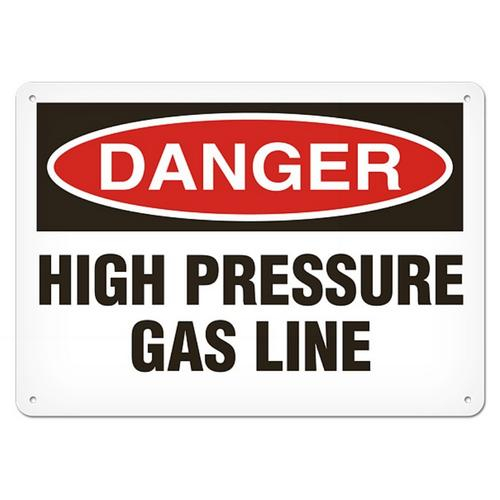 Order SA1082AL by GHS Safety Sign Danger "High Pressure Gas Line", 7" x ...