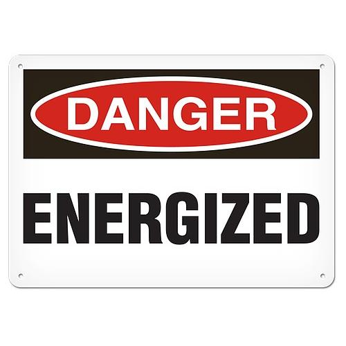 Order SC1115A by GHS Safety 14" x 20" Aluminum Sign "Danger - Energized ...
