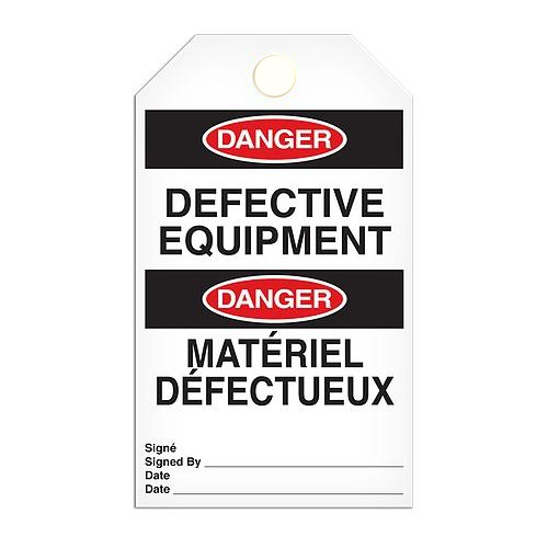 Order TG7003PT by GHS Safety Danger Tag "Defective Equipment", Poly Tag ...
