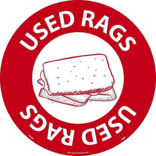 Order WFS66 by NMC Vinyl Floor Walk On Sign "Used Rags" - US Mega Store